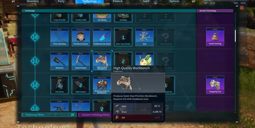 Palworld: 10 Best Technologies To Unlock First