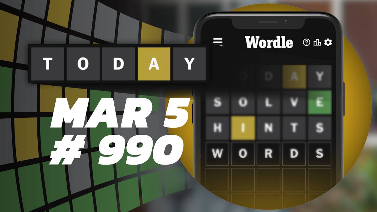 Today's Wordle Hints & Answer - March 5, 2024 (Puzzle #990)