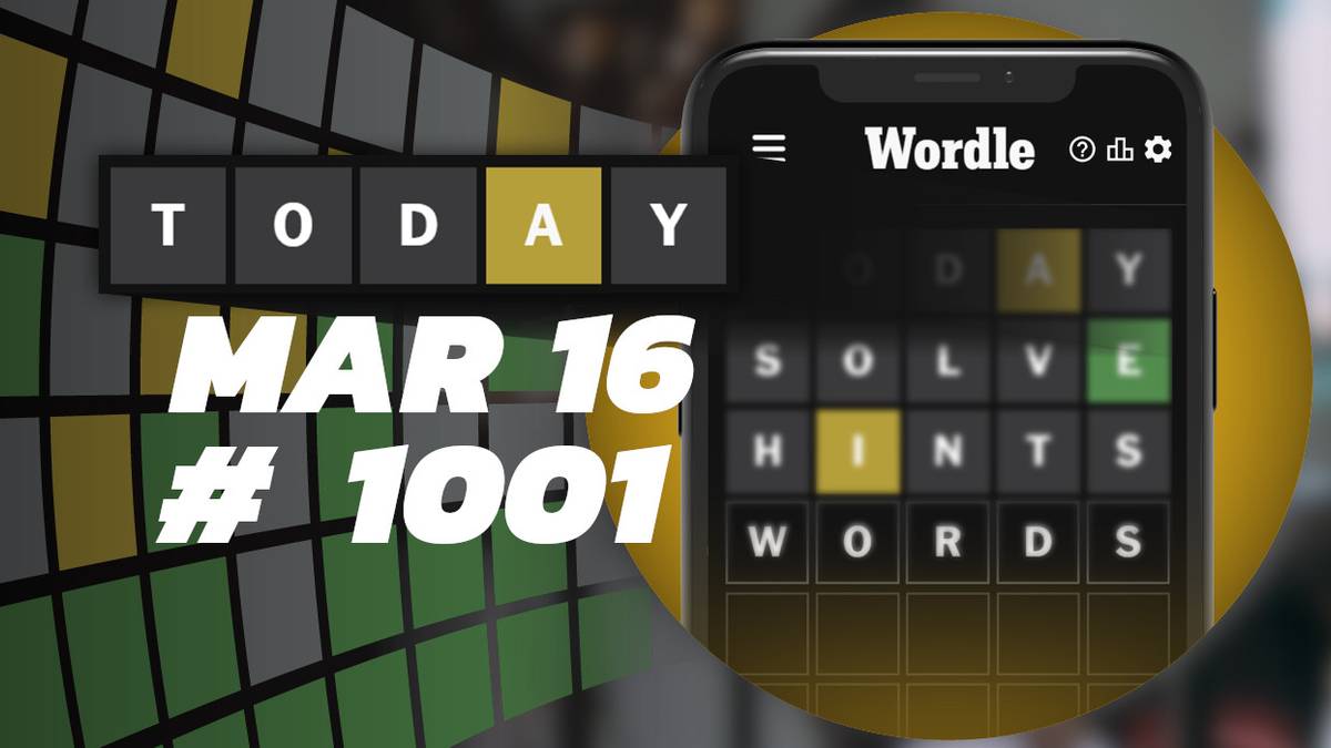 Today's Wordle Hints & Answer - March 16, 2024 (Puzzle #1001)