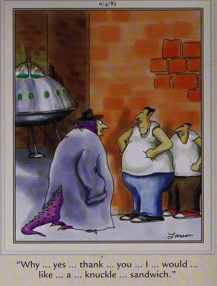 10 Hilarious Far Side Comics Starring Shady Characters Wearing Trench Coats