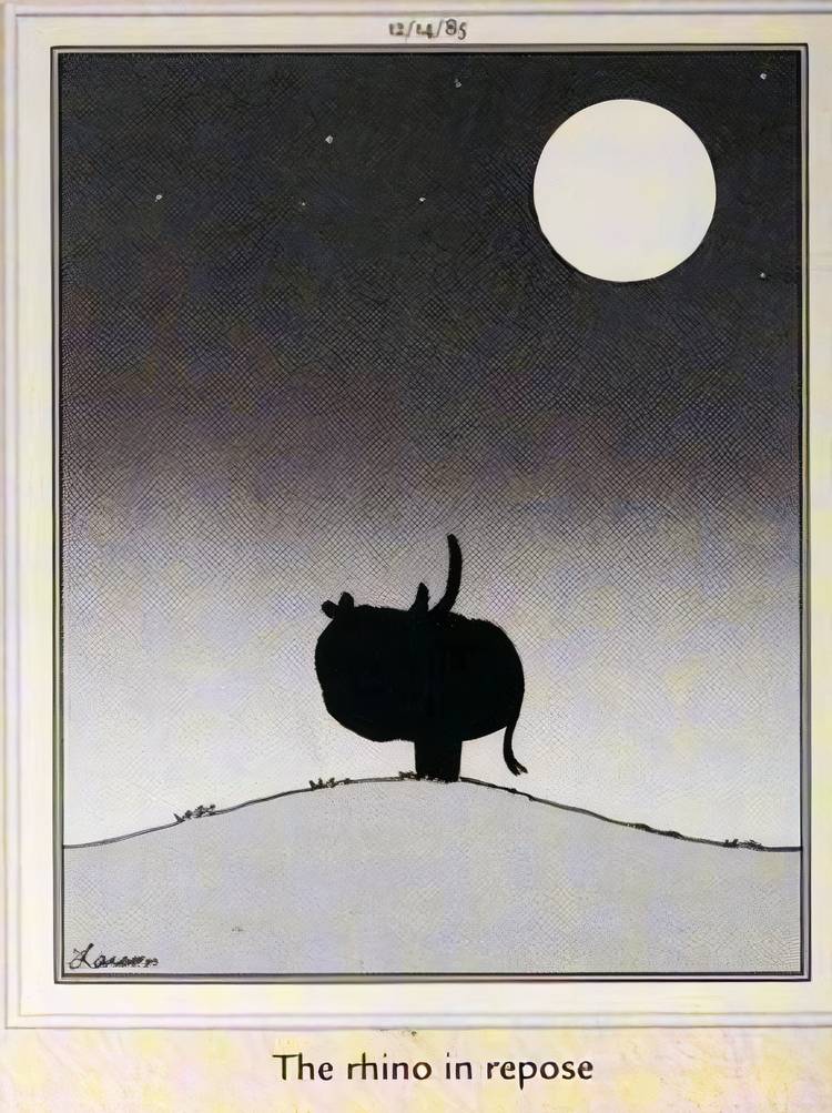 12 Hilarious Far Side Comics Featuring Rhinoceros (From 1980 to 1987)