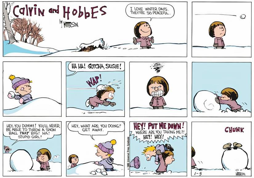 10 Most Epic Calvin and Hobbes Snowball Fights in Comic History