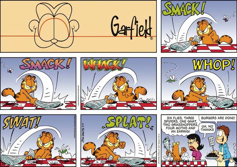 15 Funniest Garfield Comics Where He Tries to Swat a Spider