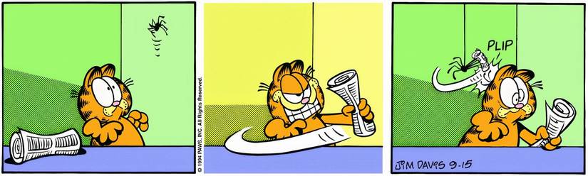15 Funniest Garfield Comics Where He Tries to Swat a Spider