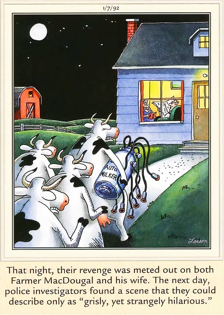 10 Hilarious Far Side Comics Where Cows Act Like Humans
