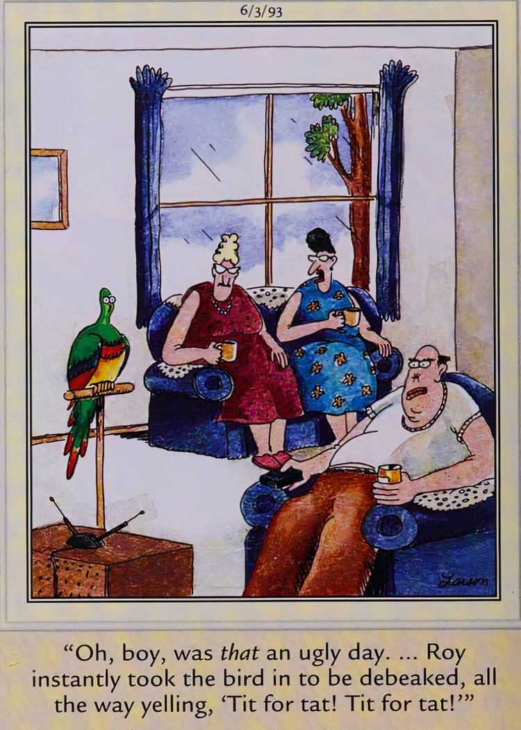 9 Hilarious Far Side Comics About Parrots & Other Pet Birds