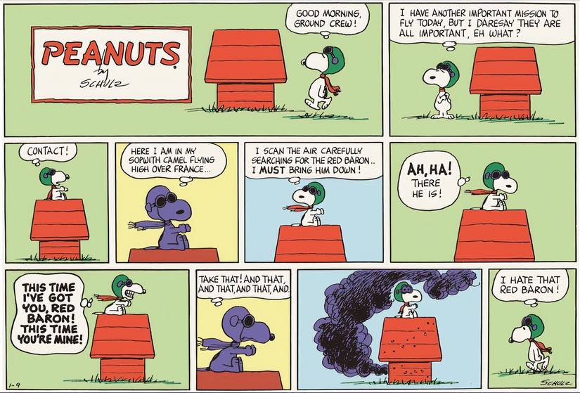 Snoopy's "WWI Flying Ace" Alter Ego From Peanuts, First Appearance ...