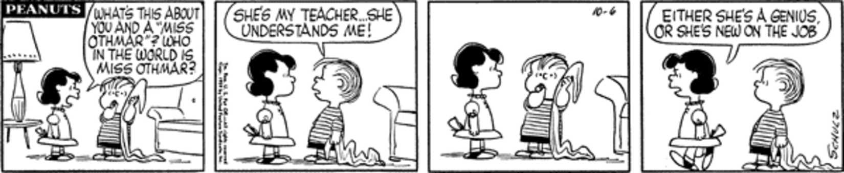 10 Funniest Peanuts Comics Where Linus Adores His Teacher Miss Othmar