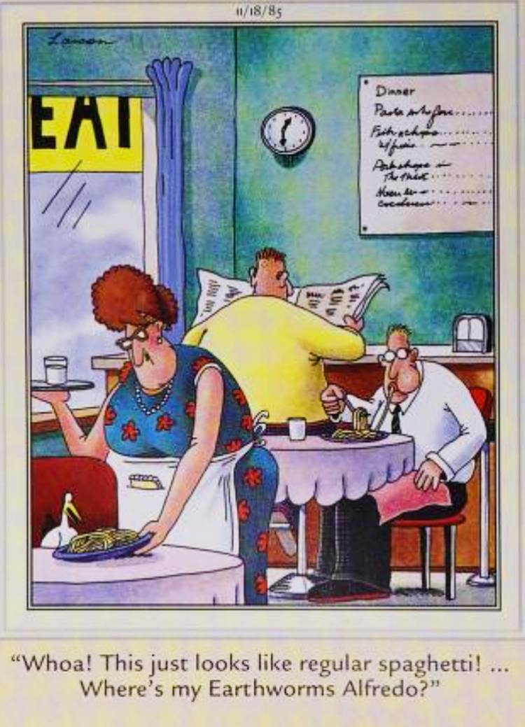 10 Far Side Comics Set At Diners