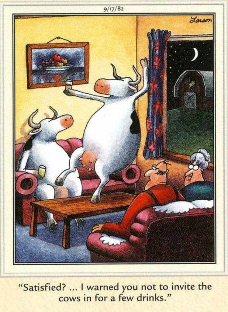 10 Hilarious Far Side Comics Where Cows Act Like Humans