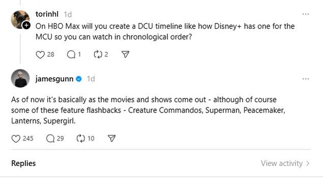 James Gunn Confirms DC Universe Timeline & Gives Update On DCU Release Slate For 2026