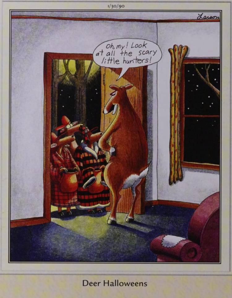 10 Funniest Far Side Comics Where Deer And Hunters Go Head-To-Head