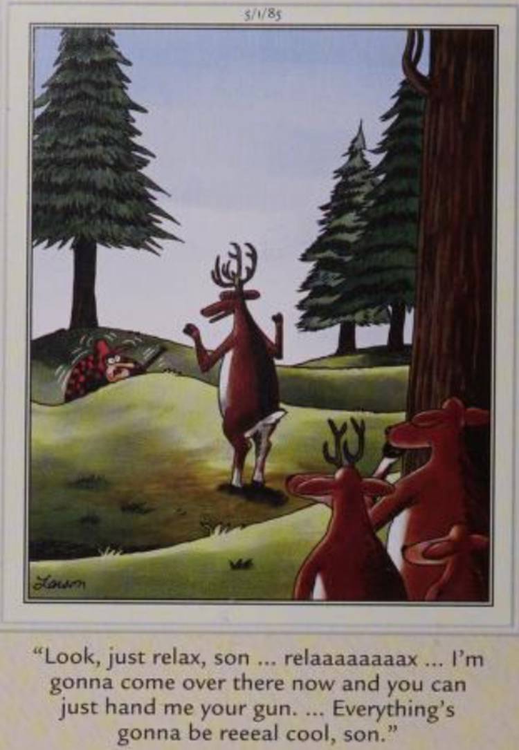 10 Funniest Far Side Comics Where Deer And Hunters Go Head-To-Head