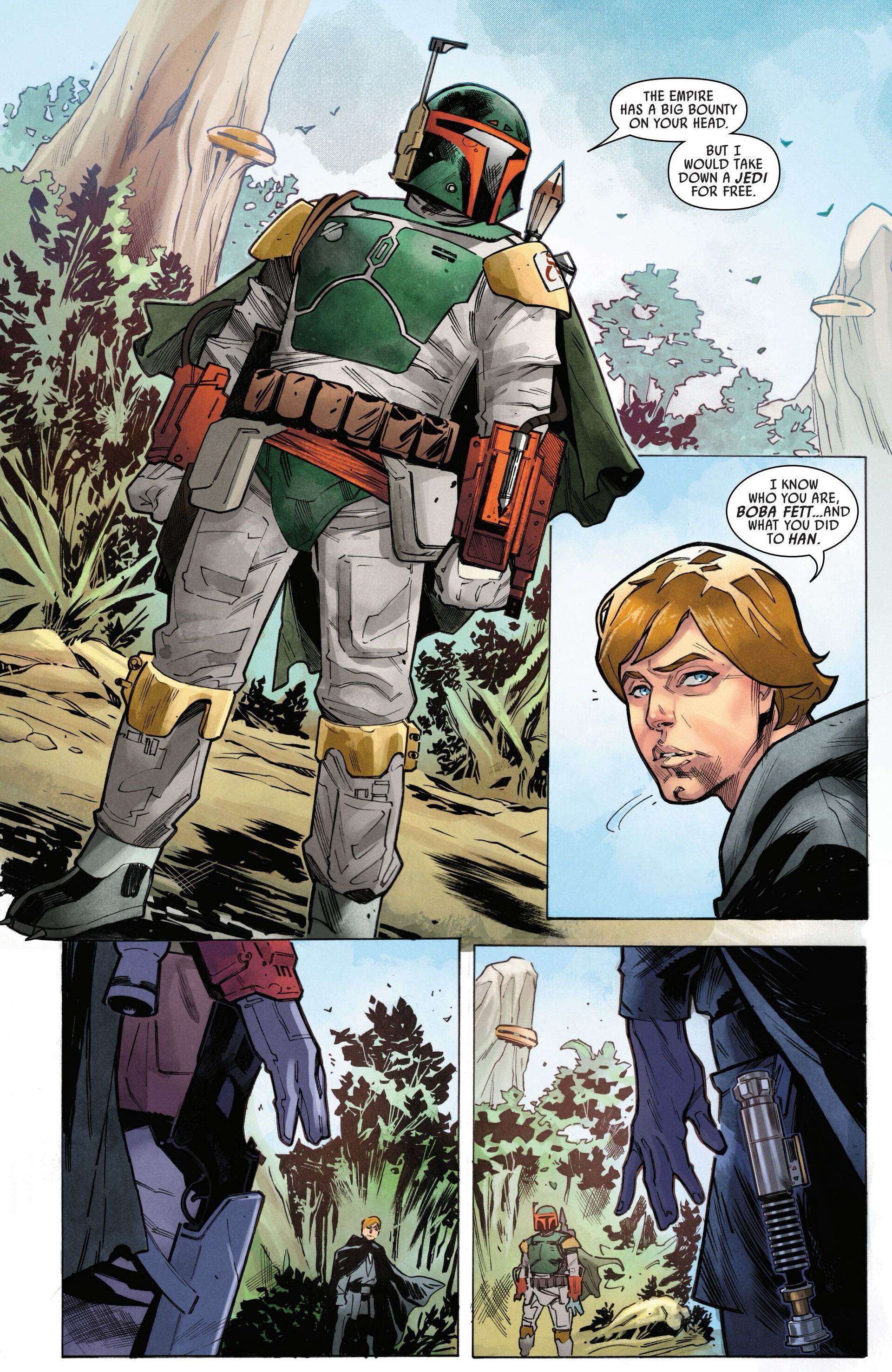 Star Wars Reveals First True Battle Between Luke Skywalker And Boba Fett