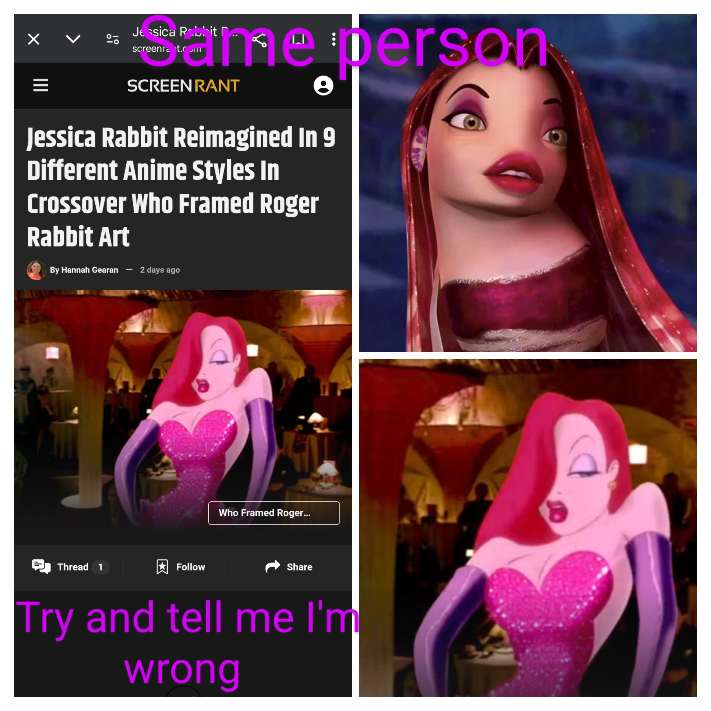 Jessica Rabbit Reimagined In 9 Different Anime Styles In Crossover Who ...