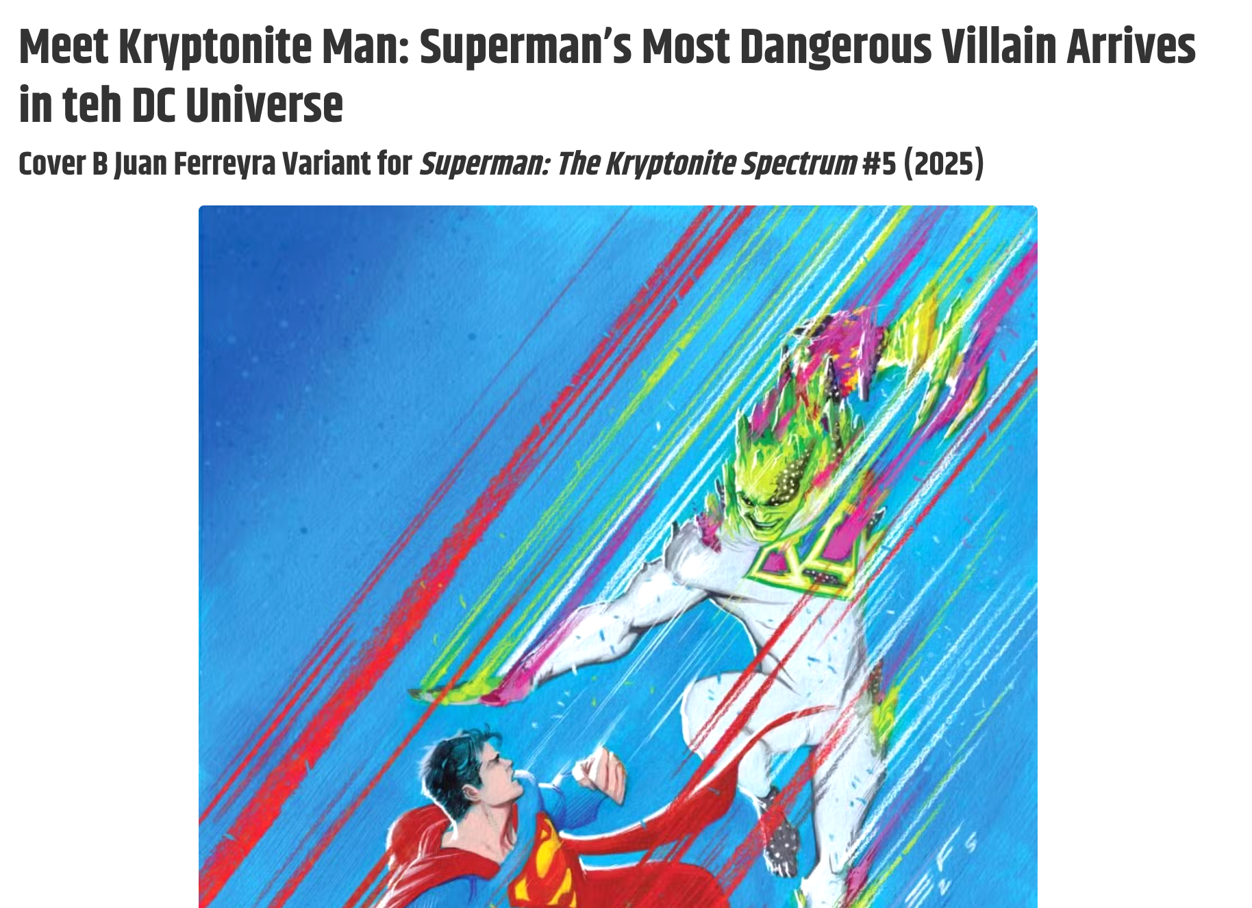 Kryptonite Man Just Became Superman’s Most Dangerous Villain in DC History